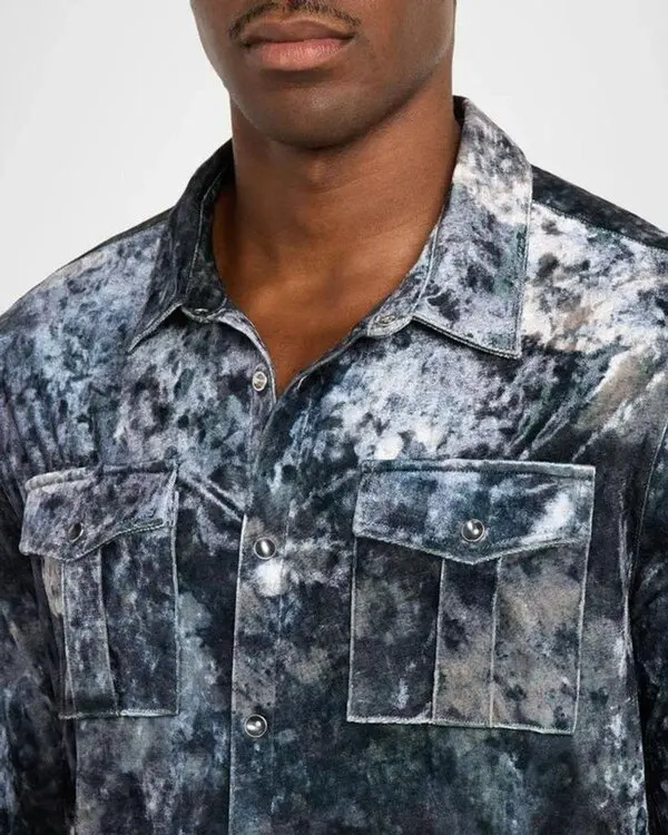 John Varvatos Apos;s Printed Velvet Shirt