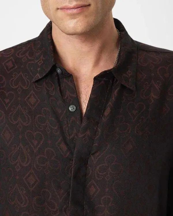 John Varvatos Apos;s Rodney Card Suits Shirt - Chocolate