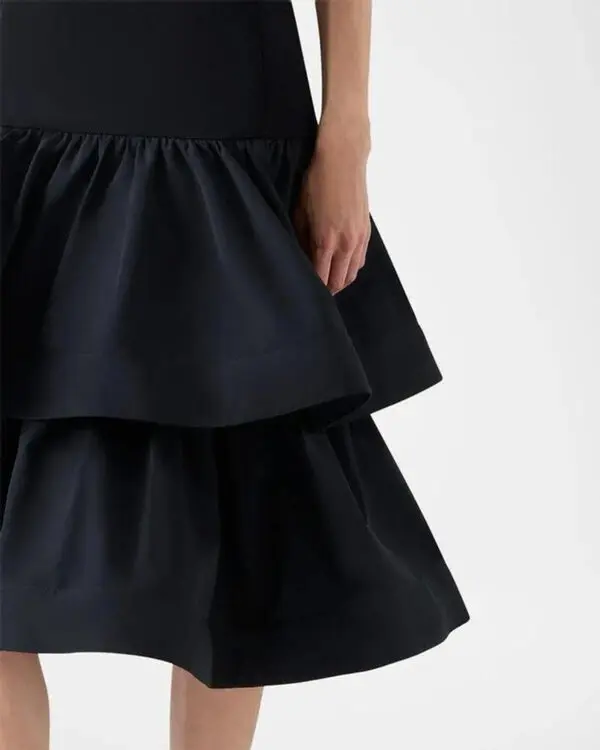 Akris Tiered Drop-waist Midi Dress