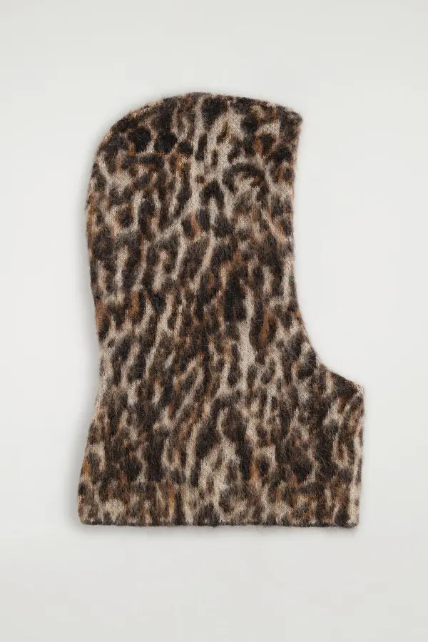 Cos Leopard-jacquard Balaclava - Brown