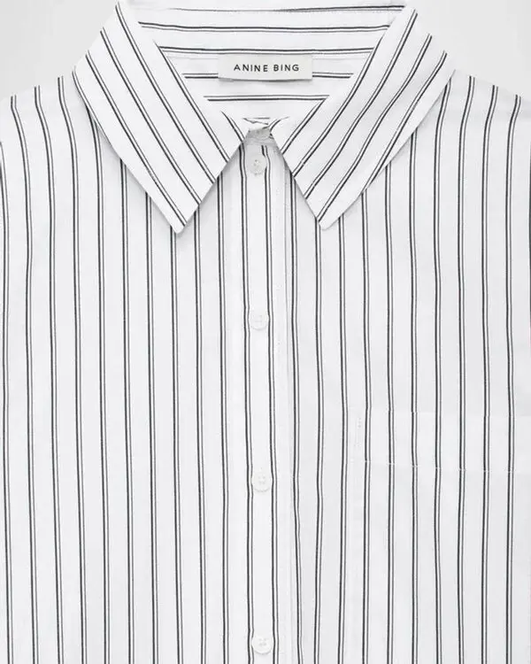 ANINE BING Scott Striped Cotton Shirt