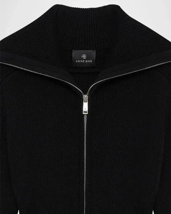 ANINE BING June Rib-knit Mini Dress