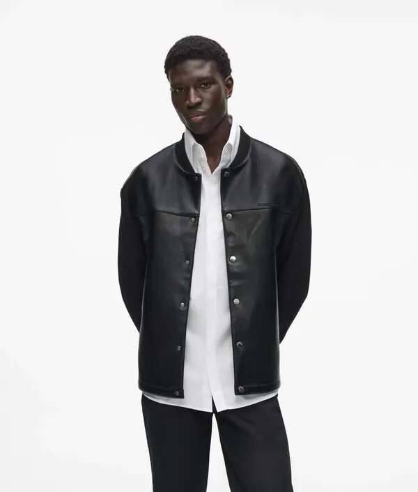 Karl Lagerfeld Varsity Bomber Sweatshirt - Black