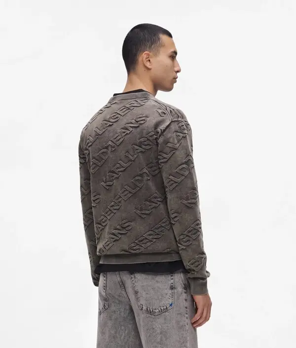 Karl Lagerfeld Logo Acid Wash Sweater