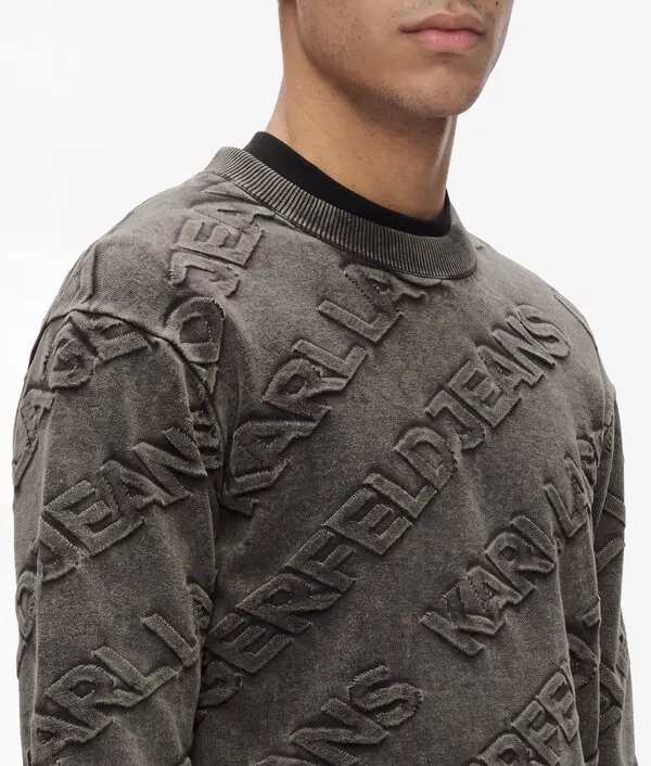 Karl Lagerfeld Logo Acid Wash Sweater