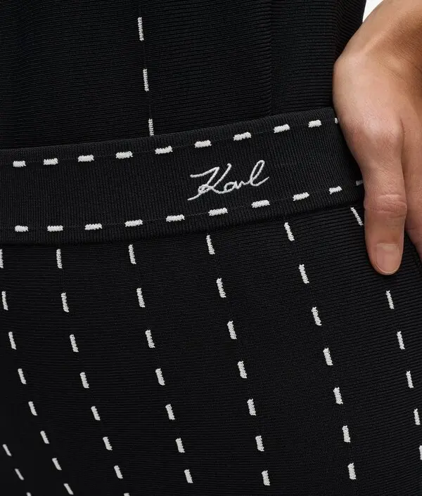 Karl Lagerfeld Contrast Stitch Pleated Skirt