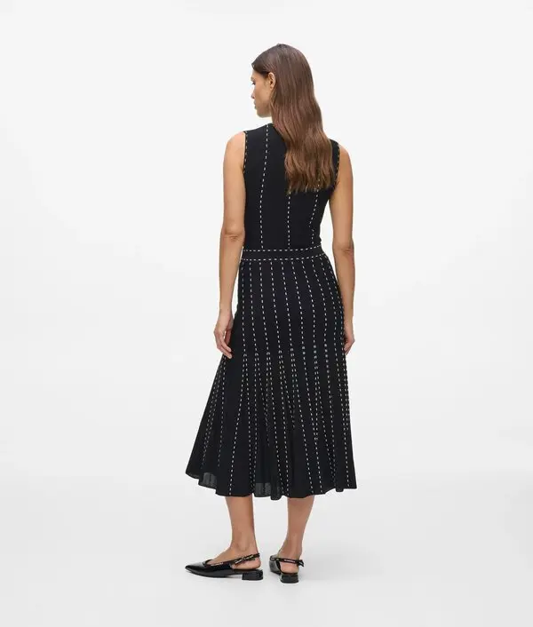 Karl Lagerfeld Contrast Stitch Pleated Skirt