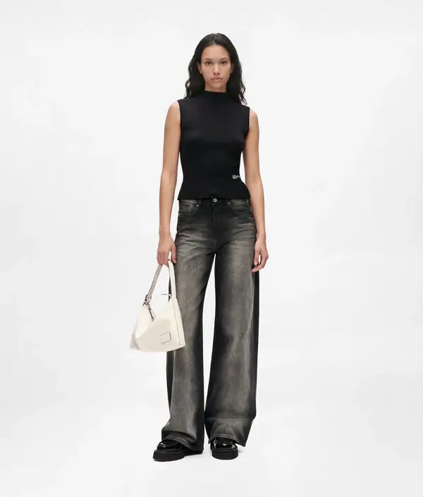 Karl Lagerfeld Sleeveless Knitted Top - Black