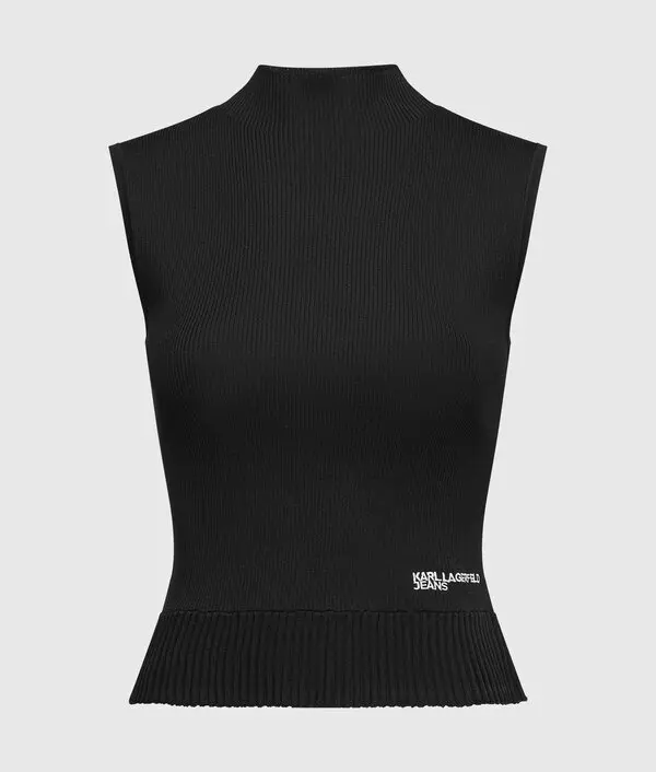 Karl Lagerfeld Sleeveless Knitted Top - Black