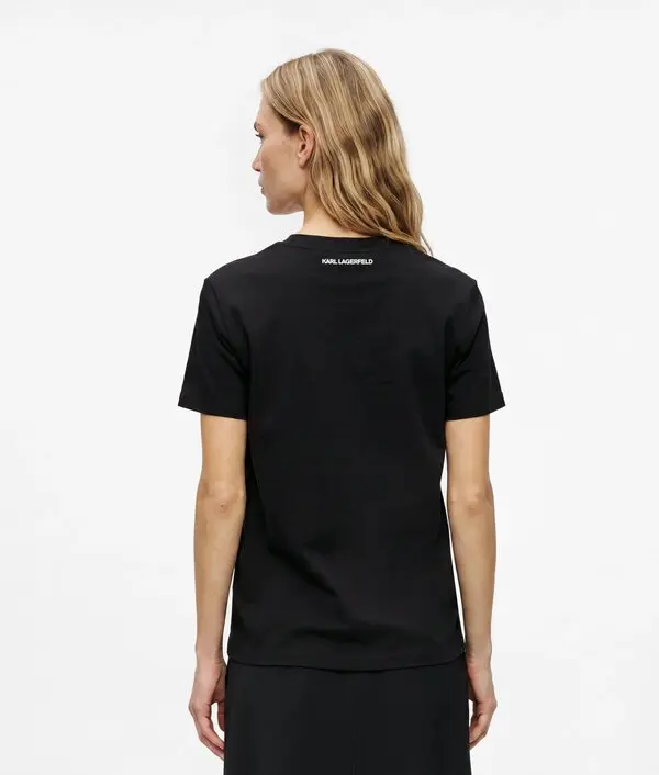 Karl Lagerfeld Signature Rhinestone T-shirt - Black