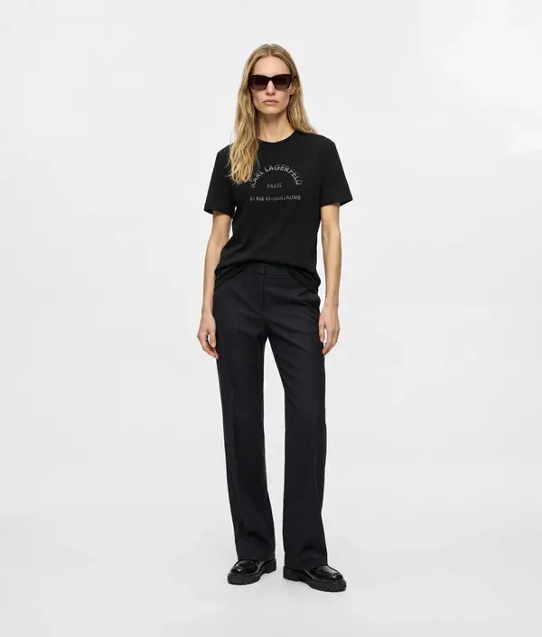 Karl Lagerfeld Exclusive Rue St-guillaume Rhinestone T-shirt - Black