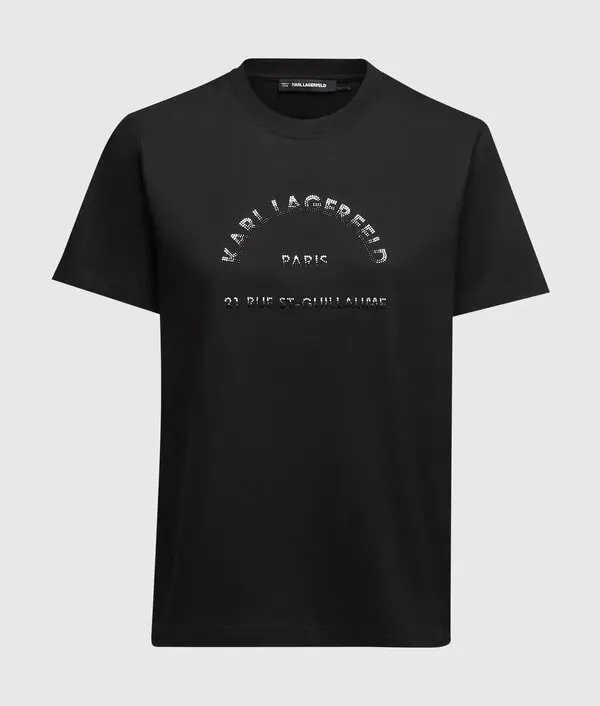 Karl Lagerfeld Exclusive Rue St-guillaume Rhinestone T-shirt - Black