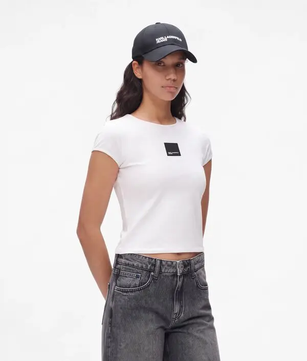 Karl Lagerfeld Capped Sleeves T-shirt - White