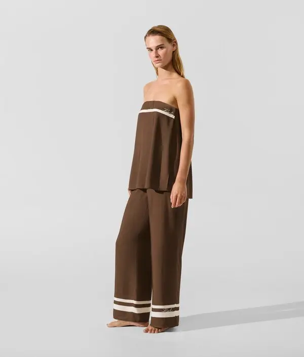 Karl Lagerfeld Signature Contrast Trim Pants