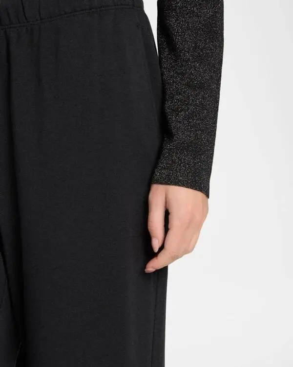 Eileen Fisher Straight-leg Fleecy Terry Pants - Black