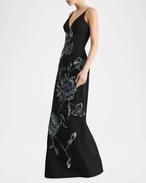 HELSI Coleen Sequin Floral A-line Gown