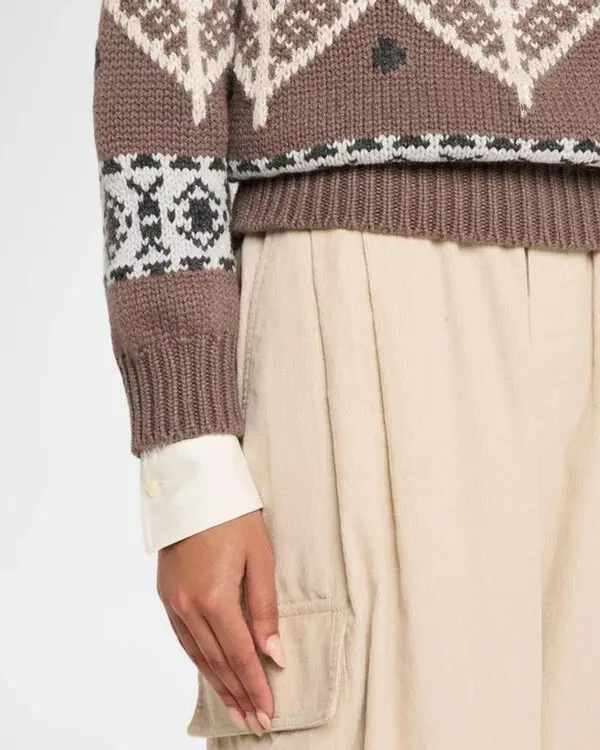 Brunello Cucinelli Nordic Heritage Fair-isle Cashmere Knit Turtleneck Sweater - Caf73