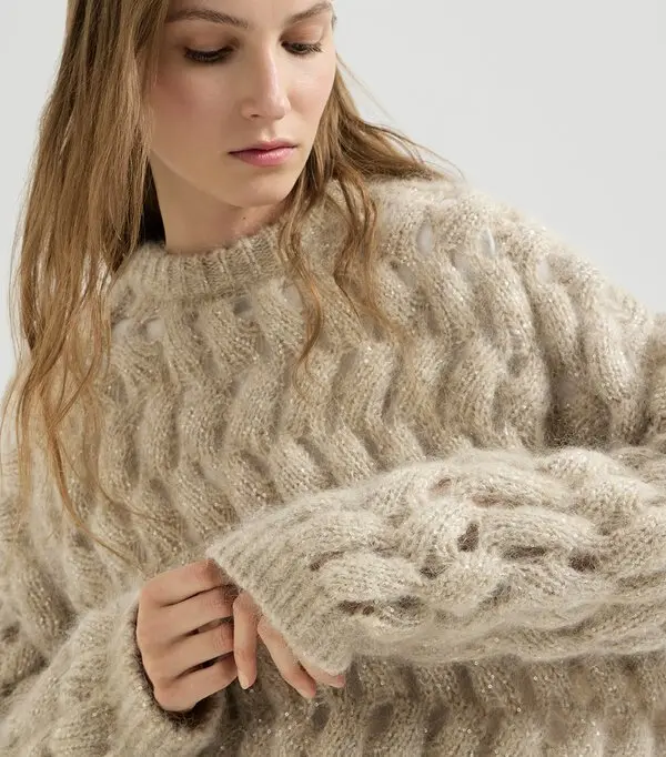 Brunello Cucinelli Dazzling Cable-knit Sweater
