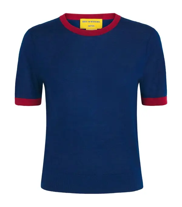 Guest In Residence Cashmere Airy Ringer T-shirt - Navy