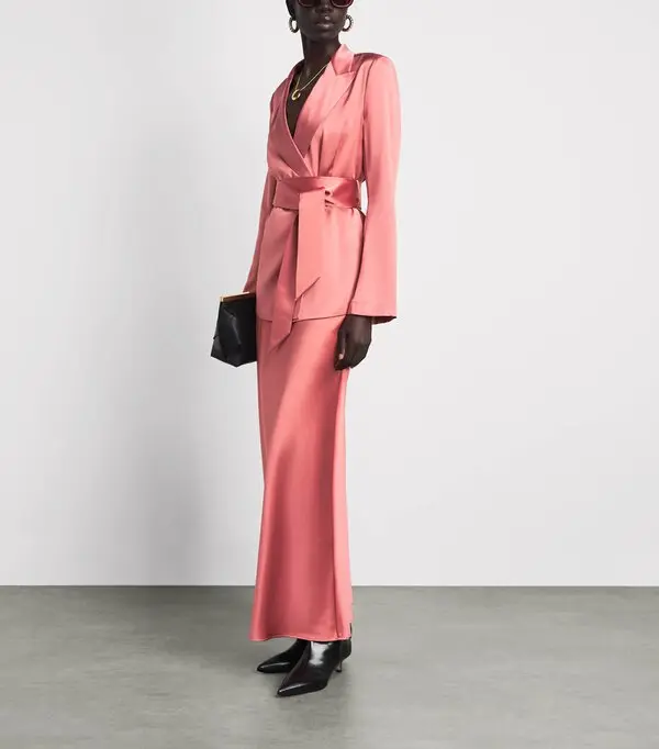 JOSEPH Silk Satin Archer Jacket