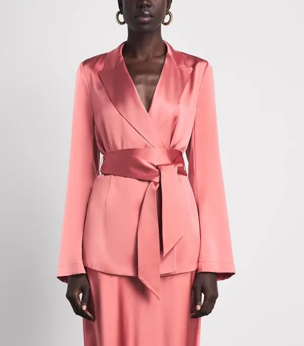 JOSEPH Silk Satin Archer Jacket