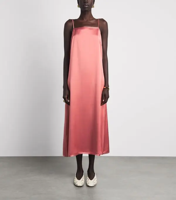 JOSEPH Silk Satin Agnes Midi Dress