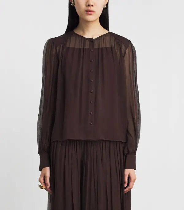 JOSEPH Silk Chiffon Elisa Blouse