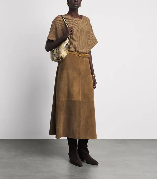 JOSEPH Crinkled Yani Blouse - Brown