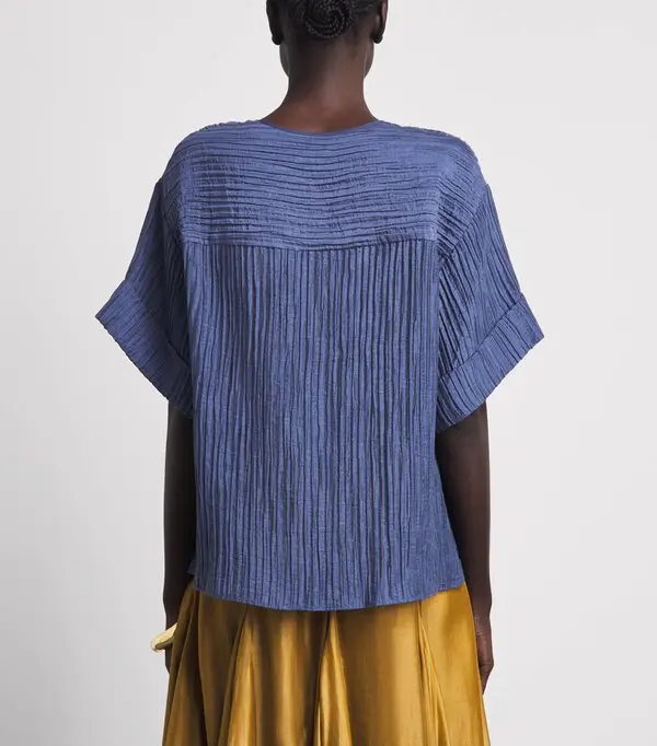 JOSEPH Crinkled Yani Blouse - Blue