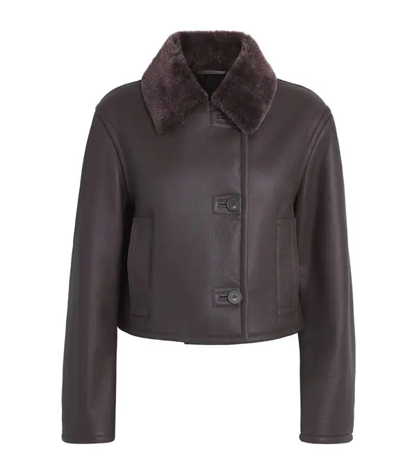 JOSEPH Leather-shearling Liri Jacket - Brown