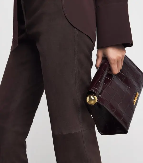 JOSEPH Suede Flared Duke Trousers