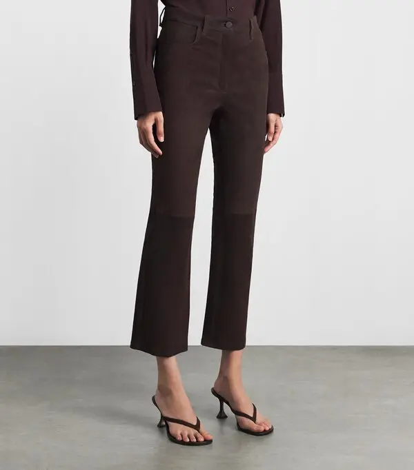 JOSEPH Suede Flared Duke Trousers