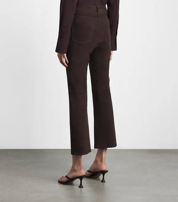 JOSEPH Suede Flared Duke Trousers
