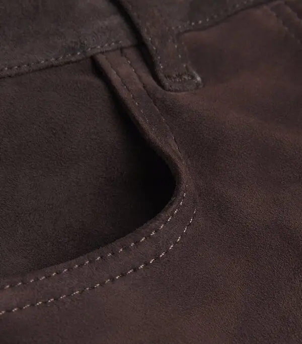 JOSEPH Suede Flared Duke Trousers