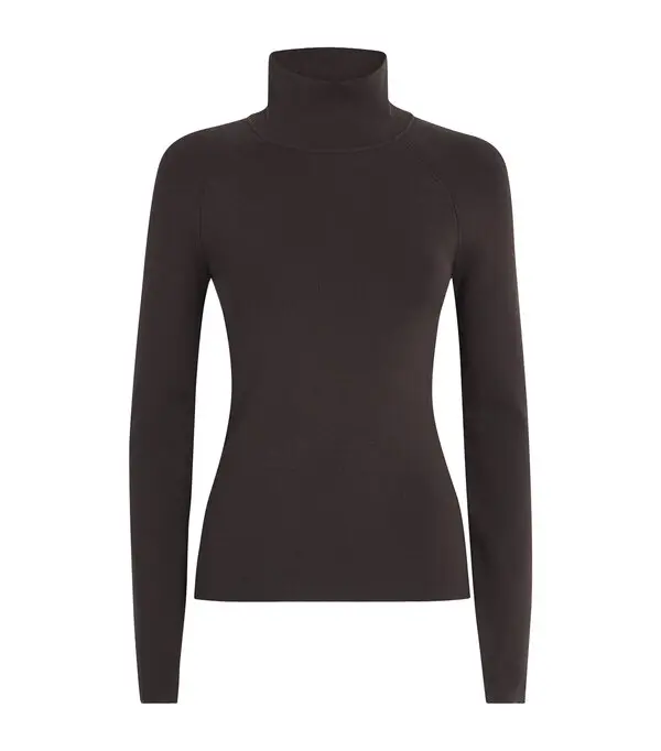 JOSEPH Silk-blend High-neck Lola Top - Brown