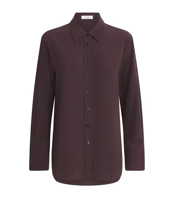 JOSEPH Silk Crepe De Chine Joe Blouse - Brown