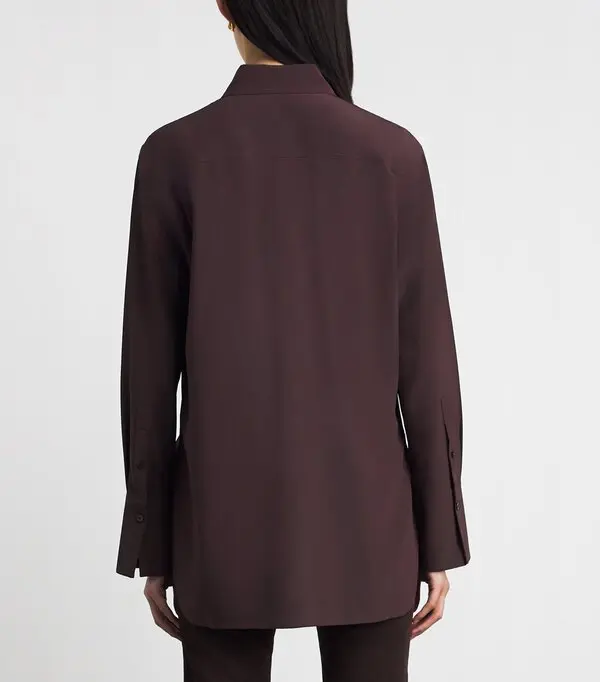 JOSEPH Silk Crepe De Chine Joe Blouse - Brown