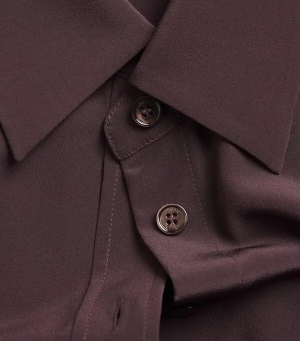 JOSEPH Silk Crepe De Chine Joe Blouse - Brown