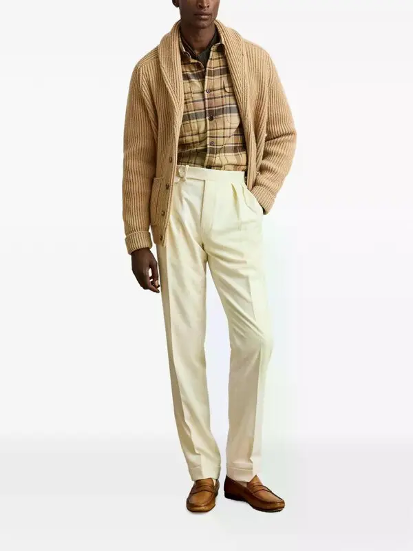 Ralph Lauren Purple Label Shawl-collar Ribbed Cardigan
