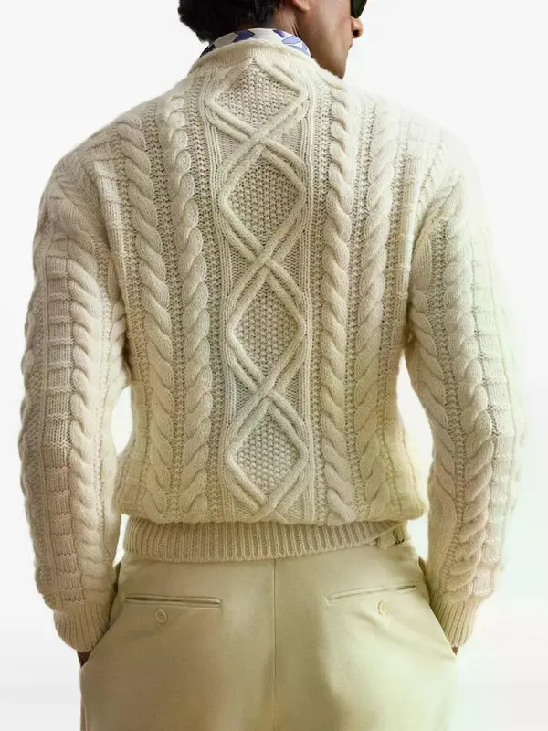 Ralph Lauren Purple Label Aran Cable-knit Sweater