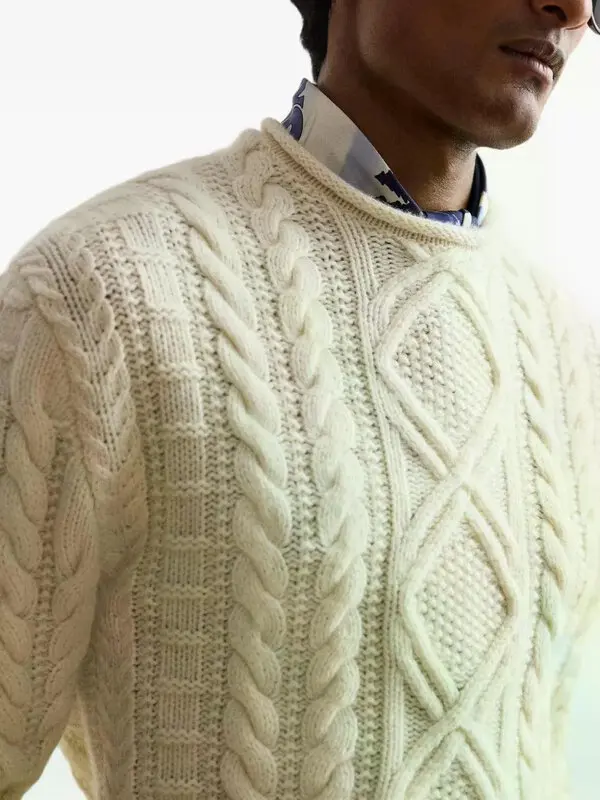 Ralph Lauren Purple Label Aran Cable-knit Sweater