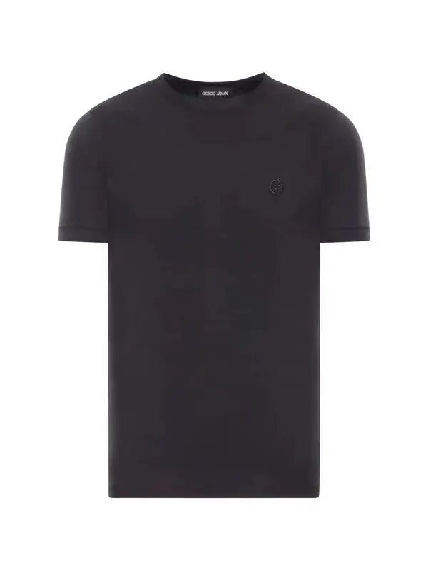 Giorgio Armani Logo-embroidery T-shirt - Black