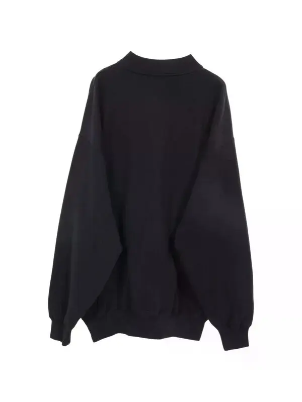 Balenciaga 2010s Logo-embroidered Sweatshirt - Black