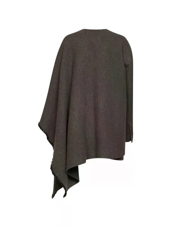 UMA WANG Asymmetric Frayed-edge Cape - Grey