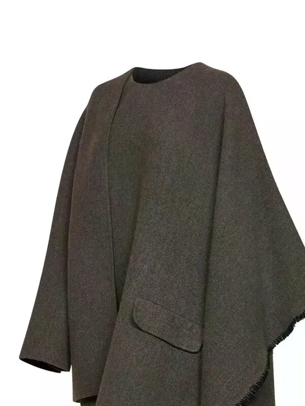 UMA WANG Asymmetric Frayed-edge Cape