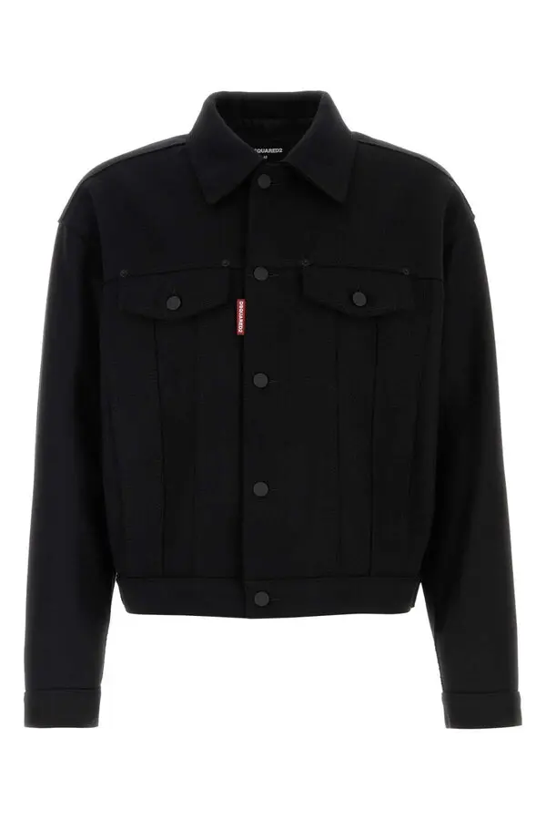 Dsquared2 Wool Blend Jean Jacket - Black