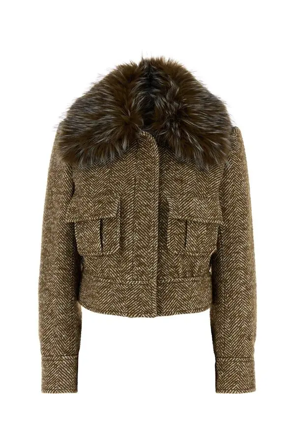 Zimmermann Valiant Faux Fur Collar Jacket - Camel