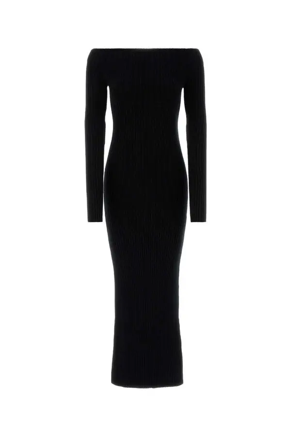 Max Mara Arnesi Stretch Wool Blend Mini Dress - Black