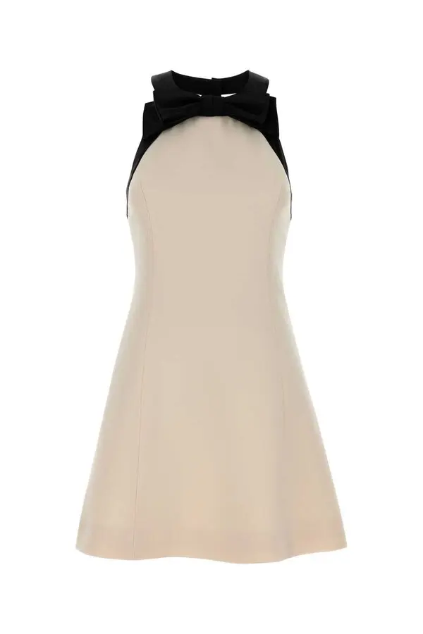 Valentino Garavani Ivory Crepe Couture Mini Dress - White