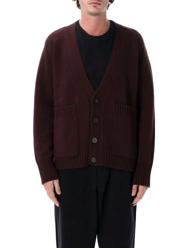 Studio Nicholson Button-front Wool Cardigan - Grape